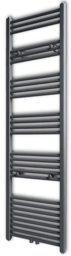 Žebříkový radiátor na ručníky - rovný - ústřední topení - šedý | 500x1732 mm