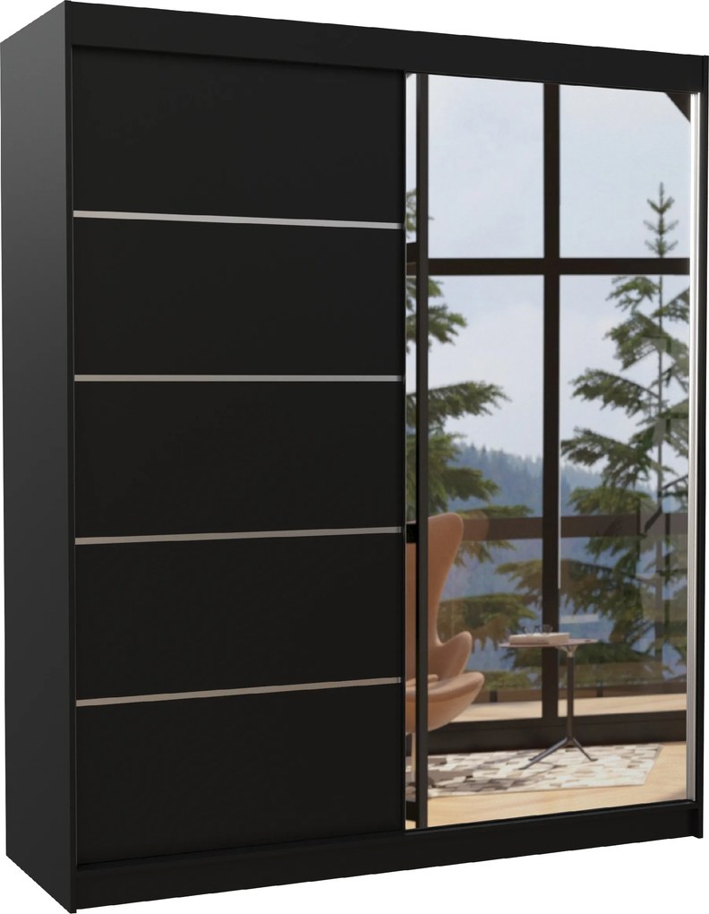 ADRK Furniture Posuvná skříň s zrcadlem CARO 180 ADRK-SW-CAR-B-180
