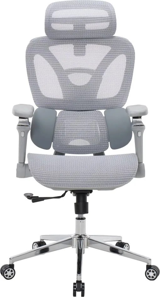 Kancelářská ergonomická židle PORTE II — síťovina, šedá