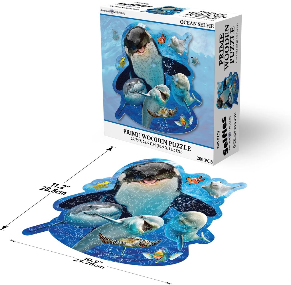 PRIME 3D Dřevěné PUZZLE - Selfie z oceánu 200 dílků