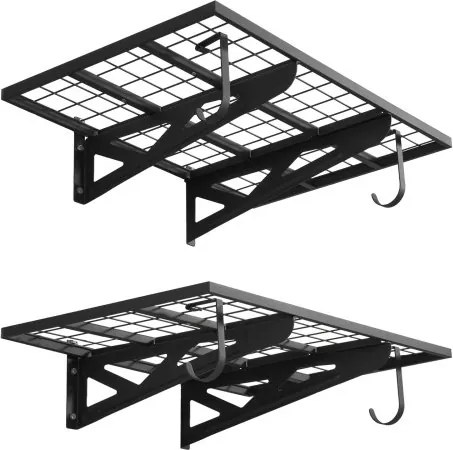 Dvoupatrový vysoce odolný nástěnný regál do garáže, 610 × 914 mm VEVOR – 914 × 620 × 210 mm