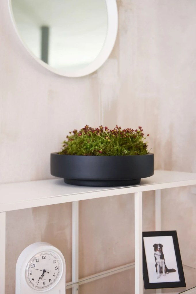 Mísa na květiny ESCADA LOW, sklolaminát, průměr 37 cm, antracit