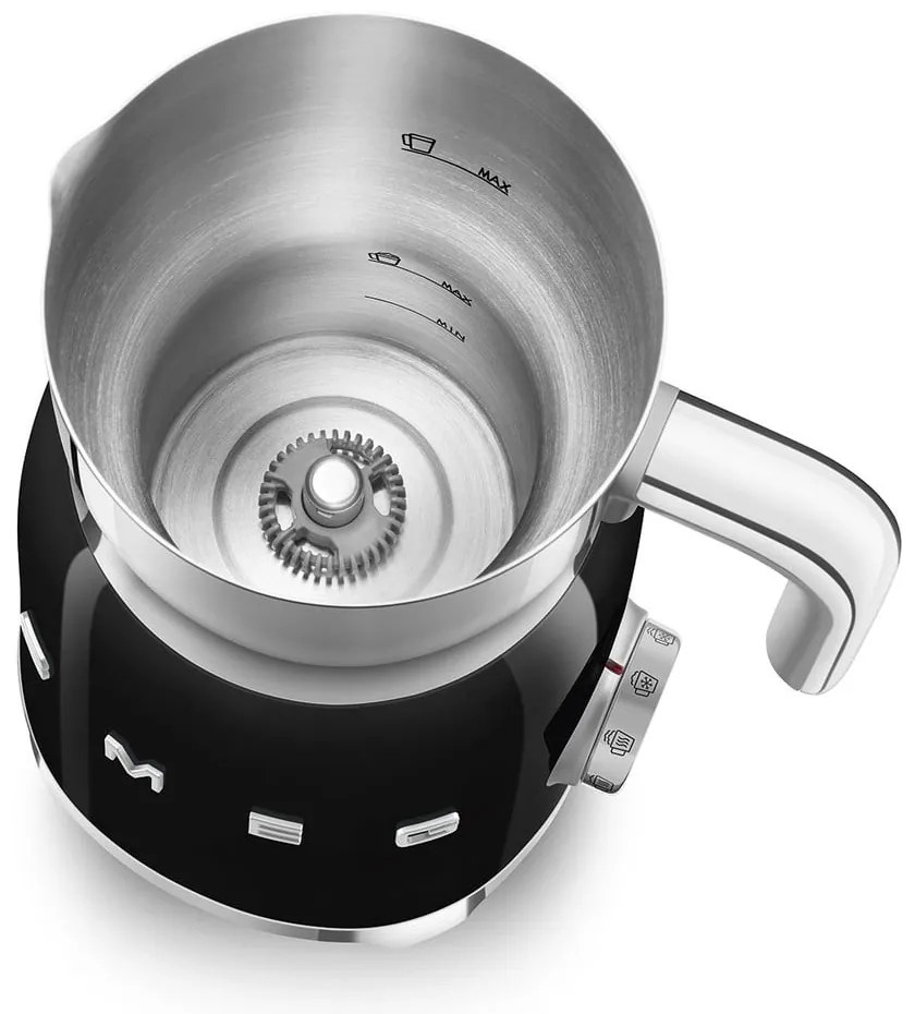 Černý elektrický šlehač mléka Retro Style – SMEG