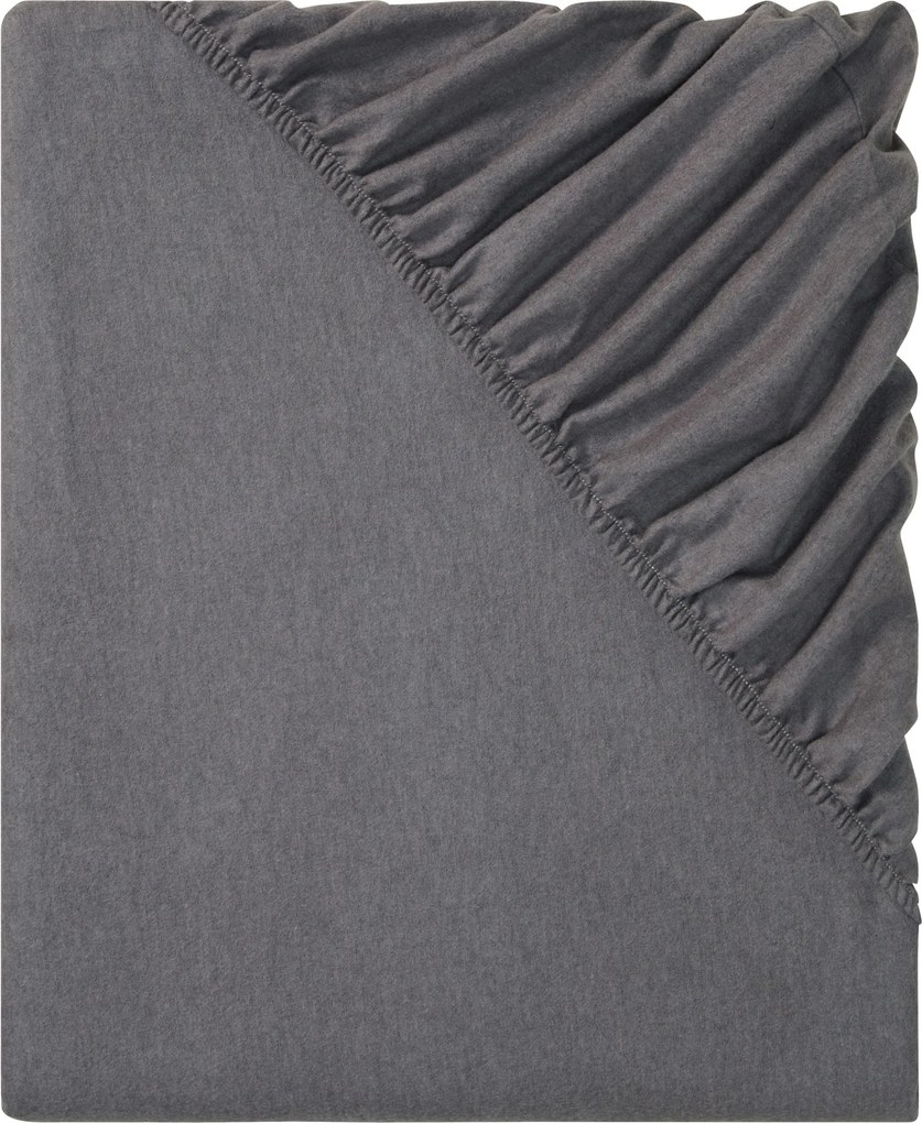 Livarno home Napínací prostěradlo z jemného flanelu, 90–100 x 200 cm (tmavě šedá)