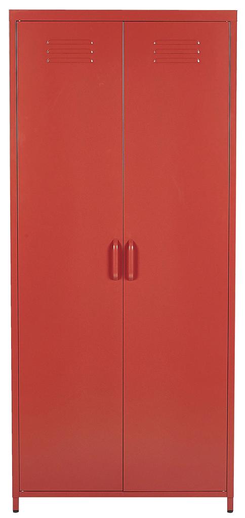 Ocelová červená kancelářská skříňka VARNA Beliani
