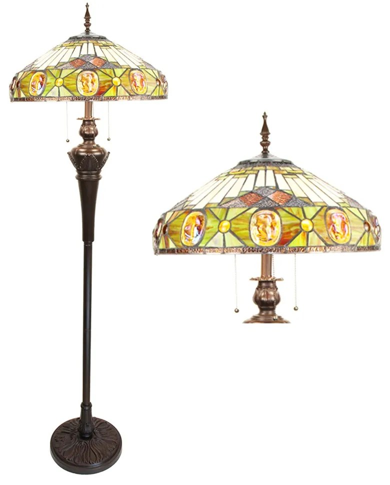 Stojací lampa Tiffany Yellow - Ø 51*166 cm E27/max 3*60W