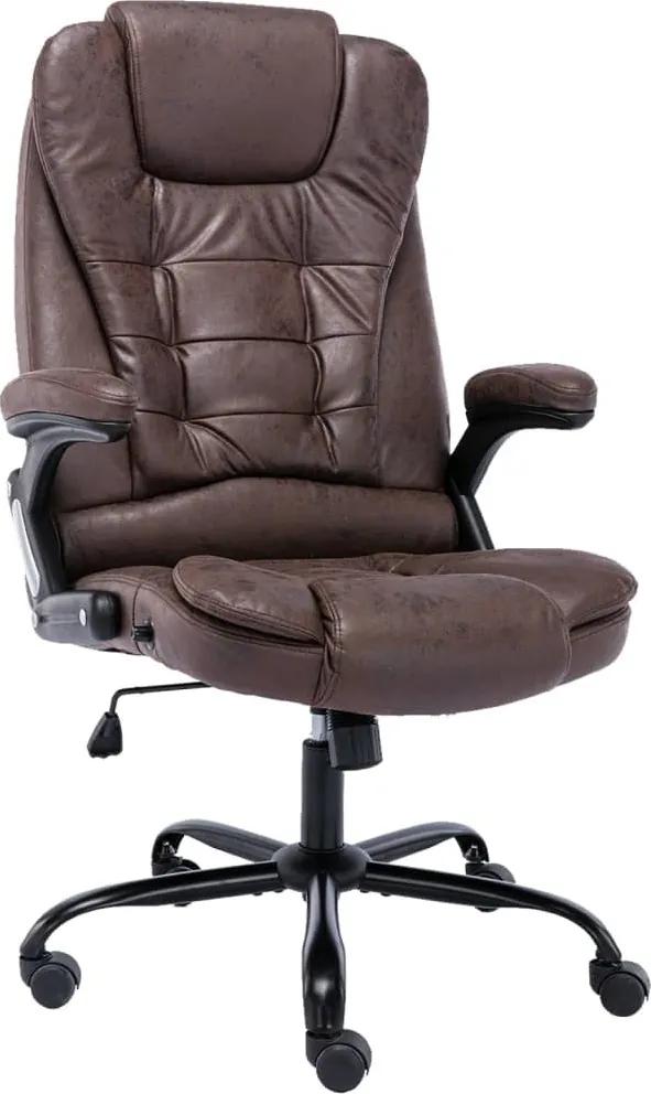 vidaXL Kancelářská židle umělá semišová kůže [20576] Barva: tmavě hnědá
