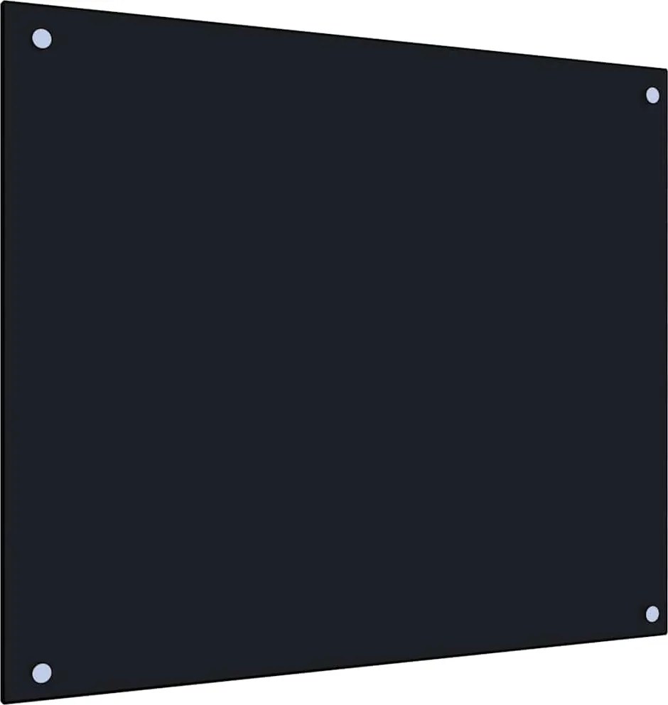 Kuchyňské panely 2 ks černé 70 x 60 cm tvrzené sklo 3315797