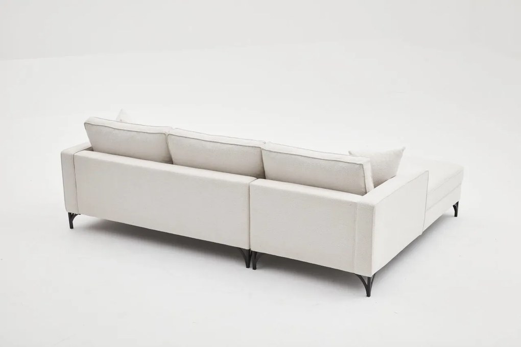 Atelier del Sofa Rohová sedací souprava Berlin Left - Cream, Black, Krémová, Černá