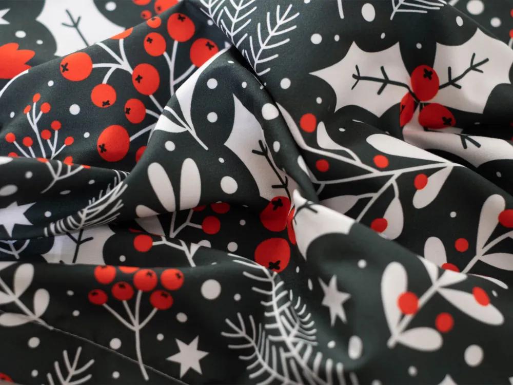 Carbotex Vánoční povlak na polštářek 40 × 40 cm – Červené Jeřabiny