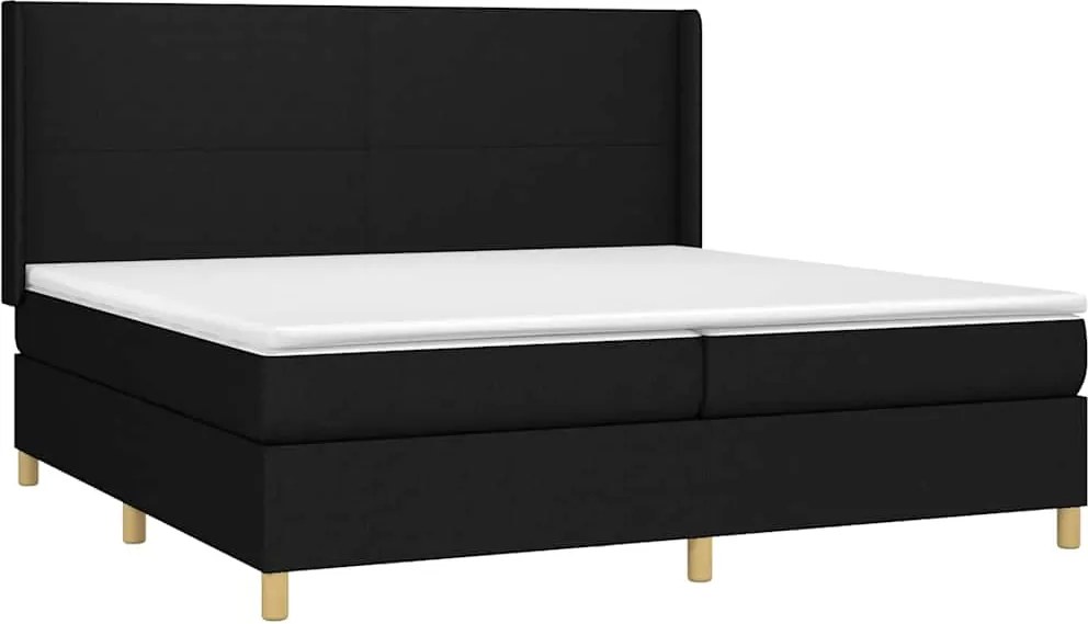 Box spring postel s matrací černá 200x200 cm textil 3131859