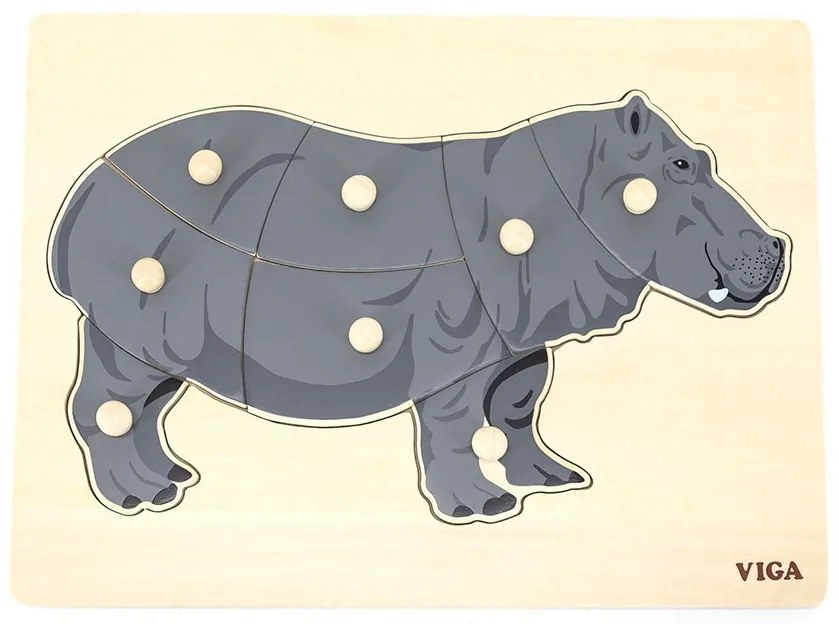 Dětské dřevěné puzzle vkládačka Montessori Viga Hroch
