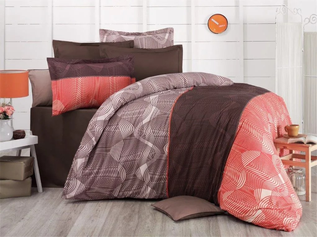 Brotex Povlečení krep Tango salmon zipový uzávěr 220x240 70x90