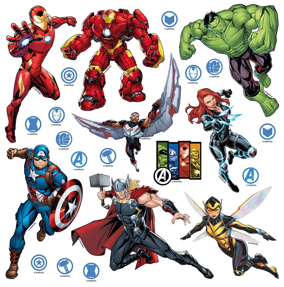 Dětská samolepka na zeď MARVEL - Avengers 1 - 30x30 cm