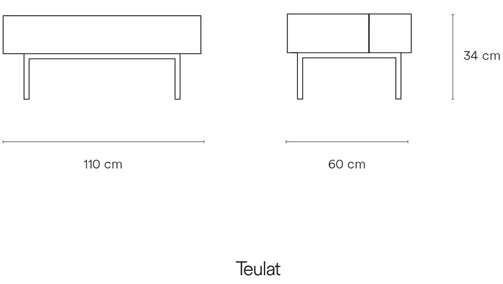 Konferenční stolek se šuplíky arista bílý 110 x 60 MUZZA