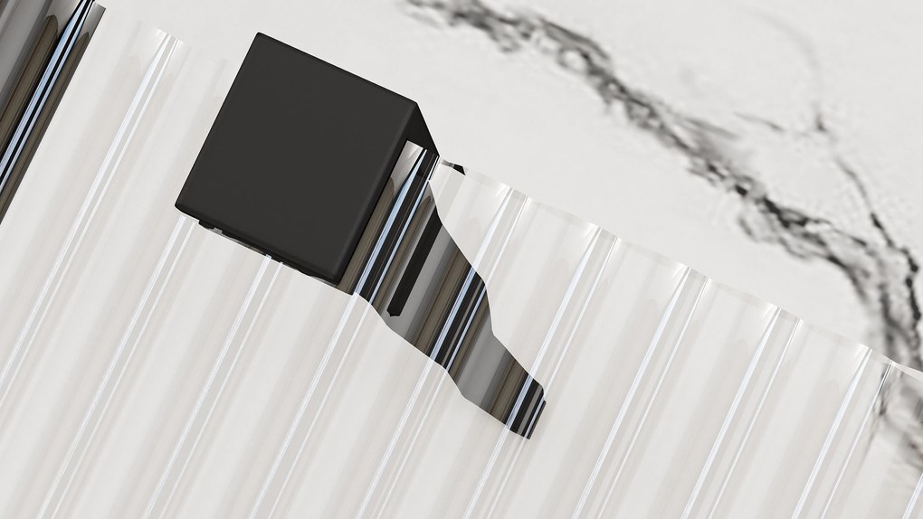 Rea Aero Intimo, sprchová zástěna 120x200 cm, 8mm čiré sklo, černý profil, REA-K4121