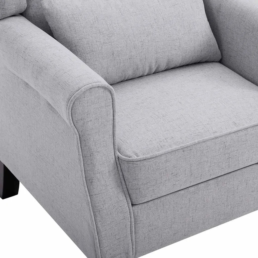 Křeslo světle šedé textil 248615