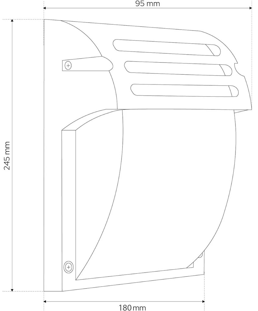 Toolight Toolight, nástěnné svítidlo 24,5x18 cm, 1xE27, RSL013-1W, černá, OSW-10246