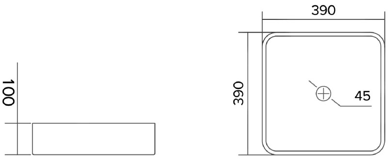 Mexen Nira, skleněné umyvadlo na desku 39 × 39 cm, černá, 24203970