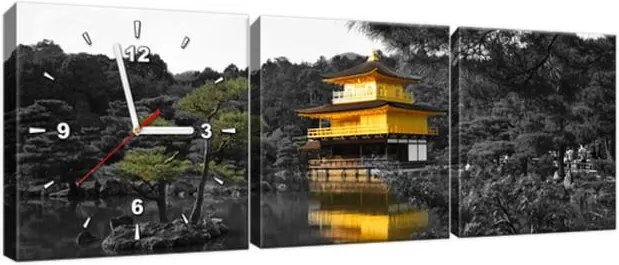 Tištěný obraz s hodinami Dům a bonsai - Mith Huang 90x30cm ZP963A_3A