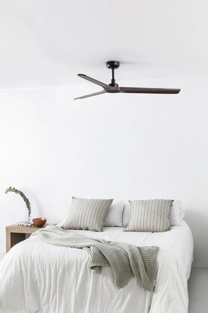 FARO 33809 HEYWOOD L stropní ventilátor, černá/tmavé dřevo s DC motorem - FARO