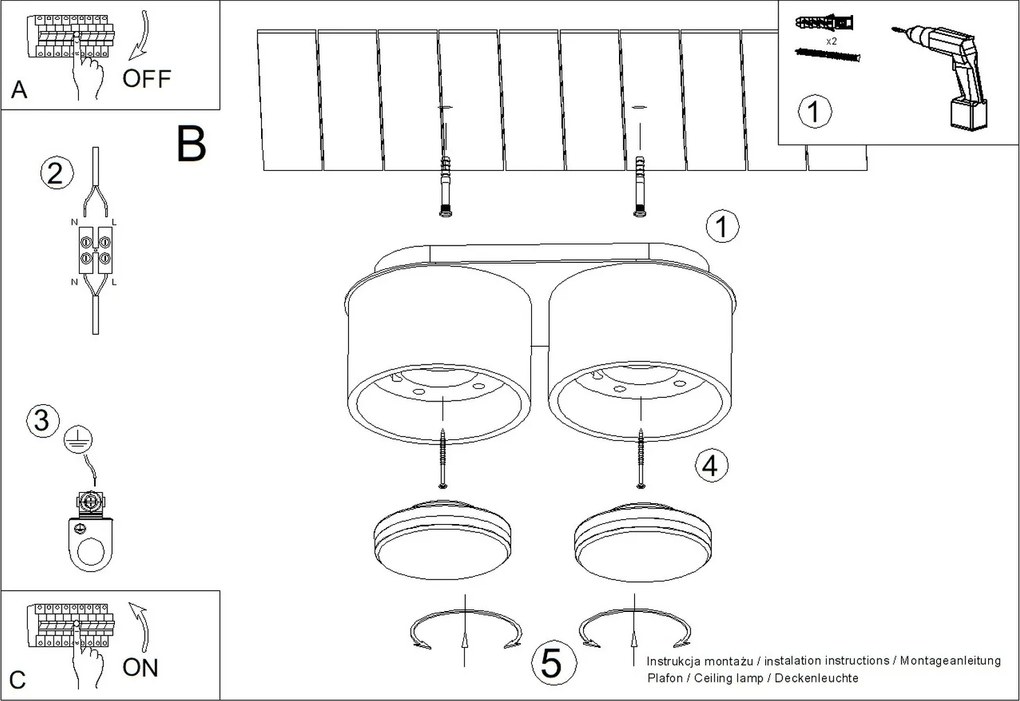 Sollux Lighting Stropní svítidlo MODO 2 bílé GX53