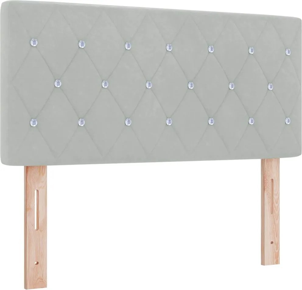 Postel s boxspringem s matrací Světle šedá 90 x 190 cm samet 3339074