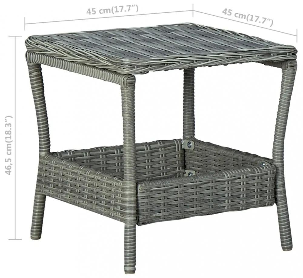 Zahradní stolek polyratan Dekorhome Tmavě šedá