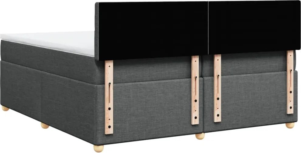 Box spring postel s matrací tmavě šedá 200x200 cm textil 3286802