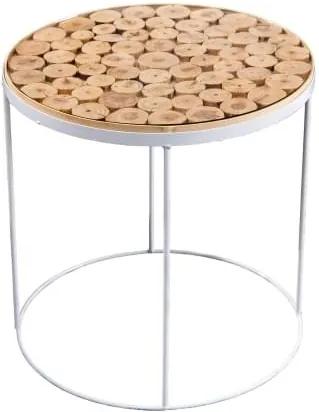 Moebel Living Odkládací stolek Woodeli 40 cm, bílá