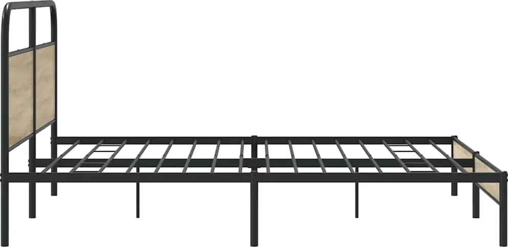 Kovový rám postele bez matrace kouřový dub 183 x 213 cm 3318670