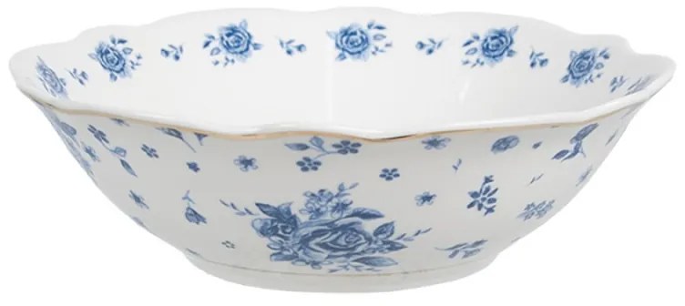 Porcelánová miska na polévku se vzorem modré růže Blue Rose Blooming – 350 ml
