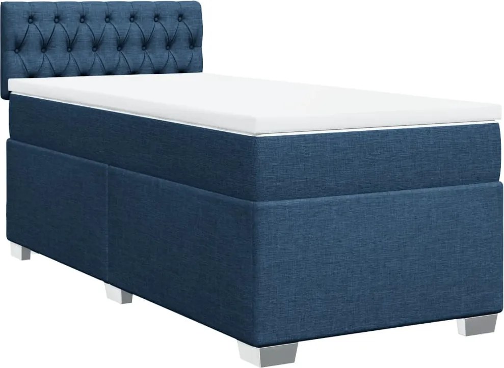 Box spring postel s matrací modrá 80x200 cm textil 3288028