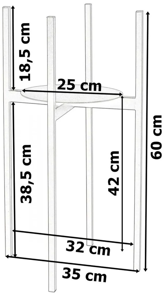 Stojan na květiny Torre 60 cm černý