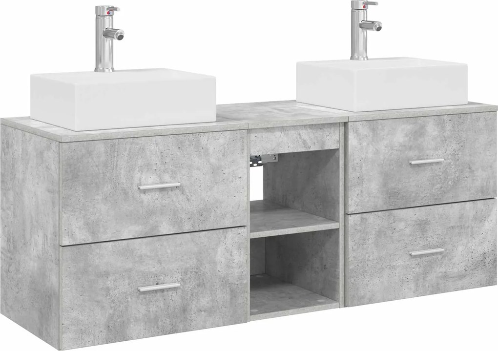 Sada koupelnových skříněk 3 ks Betonově šedá 3405838