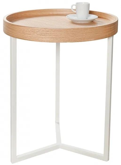INV Odkládací stolek Linoa 40cm bílý/dub