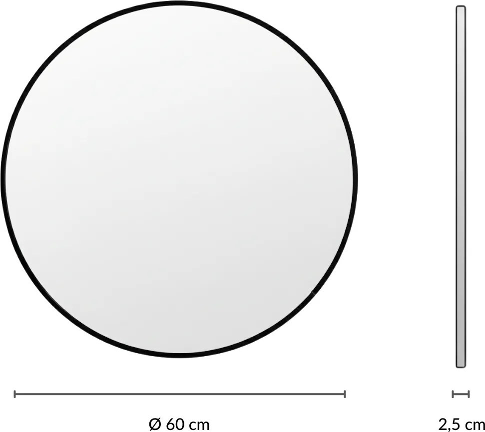 Kulaté nástěnné zrcadlo LØOP, Ø 60 cm