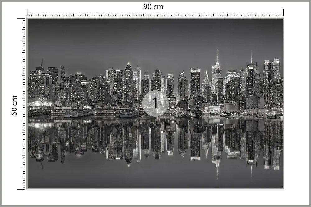 Fototapeta New York Odrazy V Černé A Bílé Strukturální vinyl 90x60