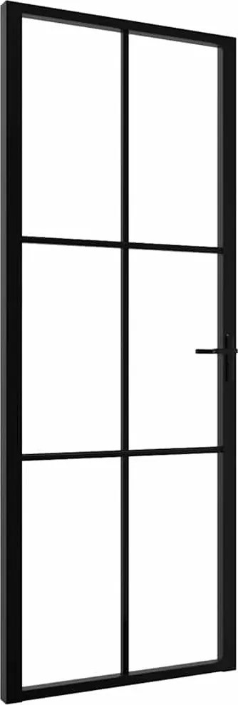 Interiérové dveře ESG sklo a hliník 76 x 201,5 cm černé 151202