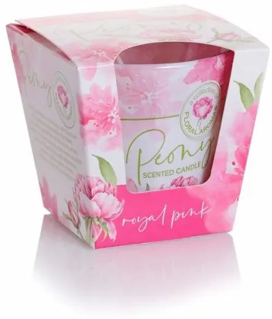 Bartek svíčka vosková ve skle 115g Peony - Royal Pink/pivoňka/