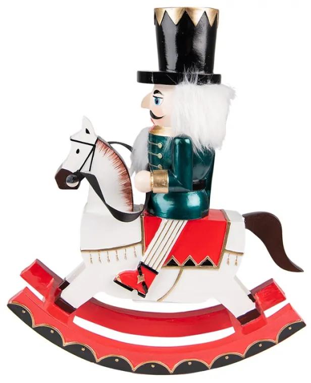 Vánoční dekorace socha Louskáček na houpacím koni I – 24x7x29 cm