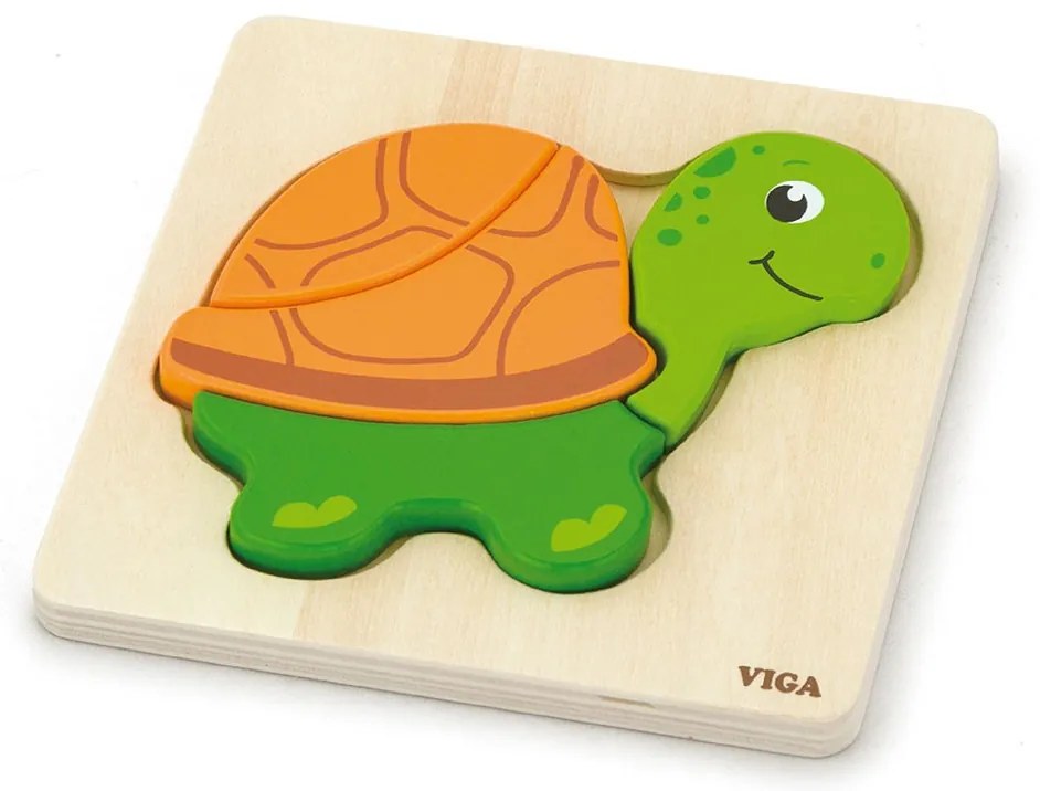 Dřevěné puzzle pro nejmenší Viga Želva