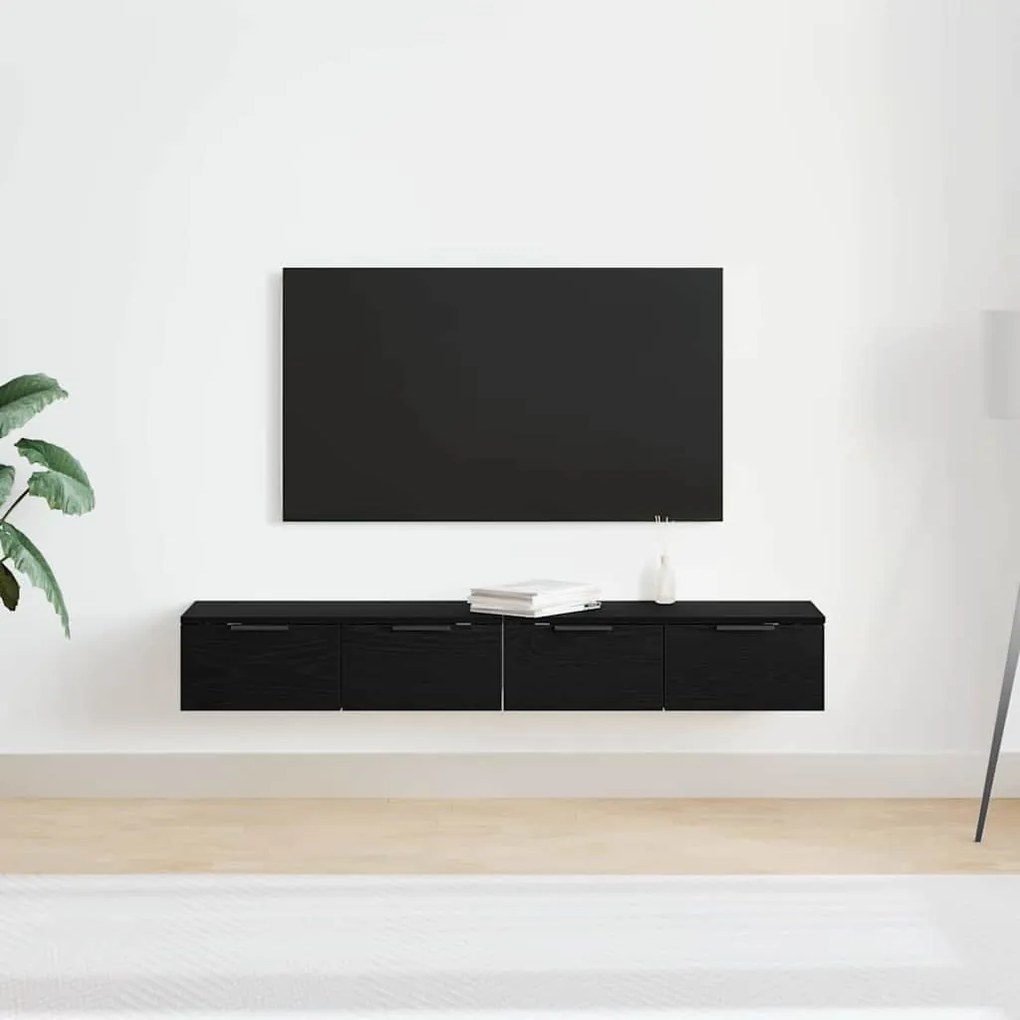Nástěnná skříň 2 ks Černý dub 68 x 30 x 20 cm Kompozitní dřevo 3333074