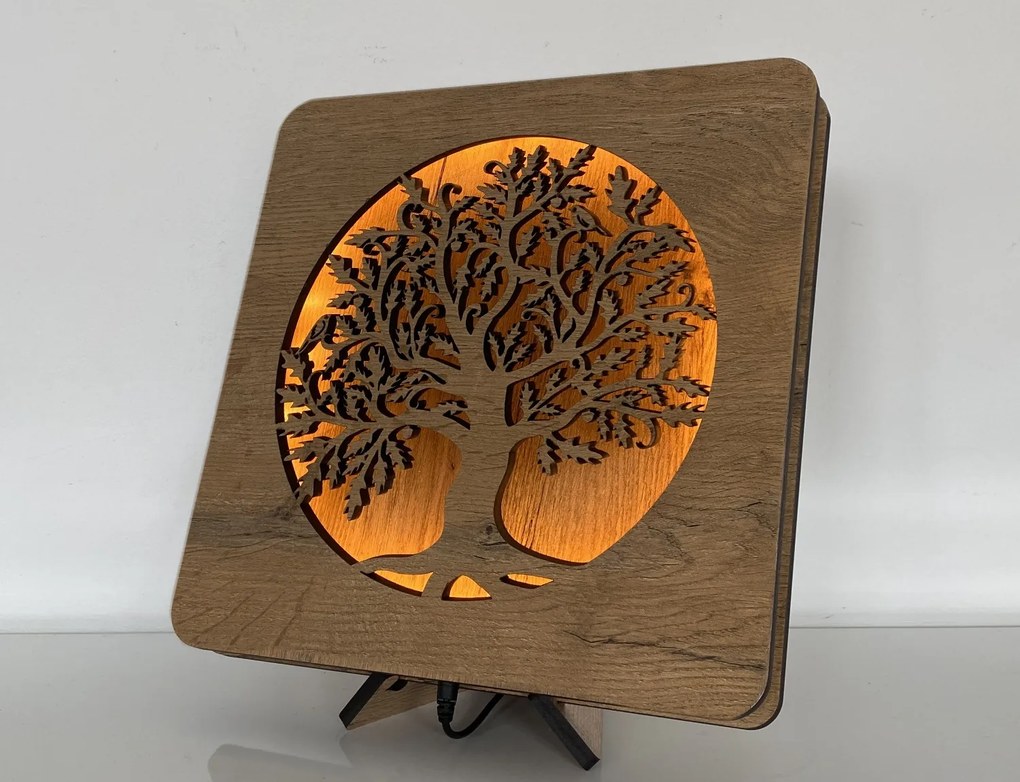 Li-Go "Dub v kruhu" lampa 31x31 cm provedení povrchu: černá s patinou