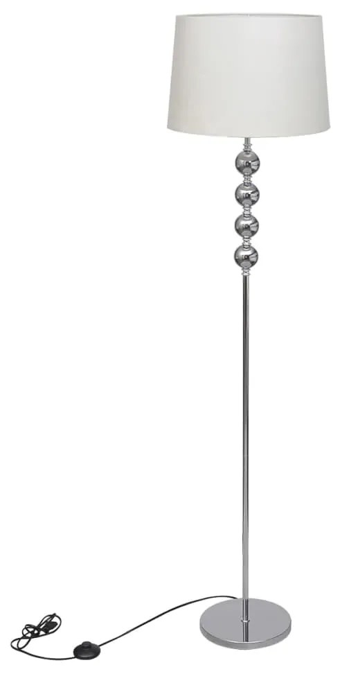 Stojací lampa s vysokým stojanem se 4 ozdobnými kuličkami, bílá 240904