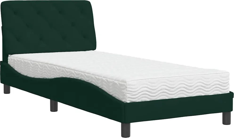 Postel s matrací tmavě zelená 80 x 200 cm samet 3208625