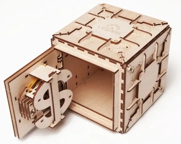 Ugears - 3D dřevěné mechanické puzzle Trezor