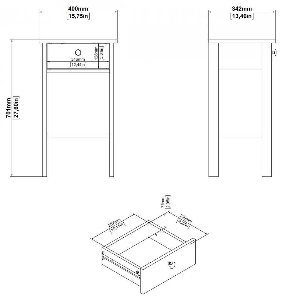 Tvilum Noční stolek Real 684 černá