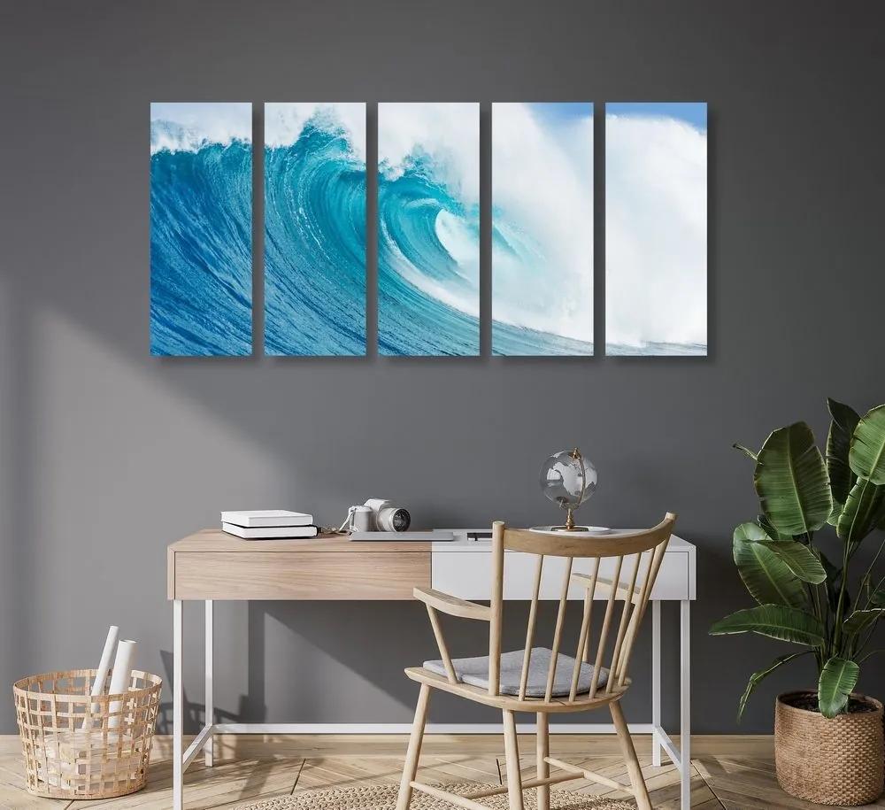 5-dílný obraz mořská vlna - 200x100 cm