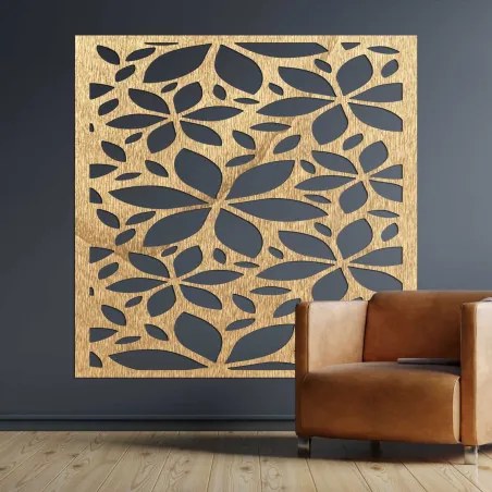 Květinový dřevěný panel na zeď - Moderní dekorace | SENTOP PR0281
